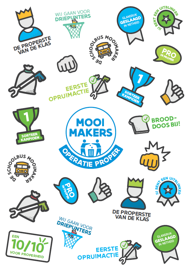 Operatie Proper - Stickervel school | Mooimakers.be