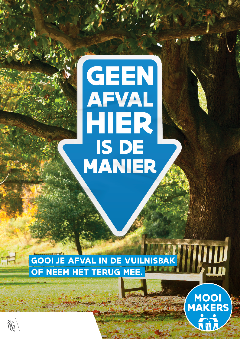 Persoposter - Geen afval hier | Mooimakers.be